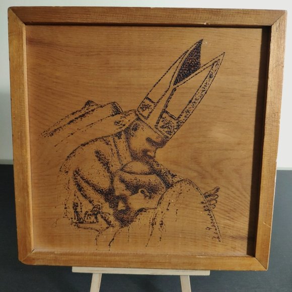 deGagne | Accents | Pyrography Artwork Wood Burned Etched Pope John Paul Ii And Cardinal 2 ...